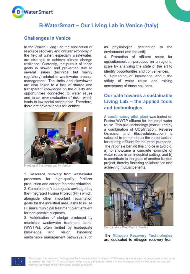 Factsheet - Living Lab Venice (Italy) - B-WaterSmart